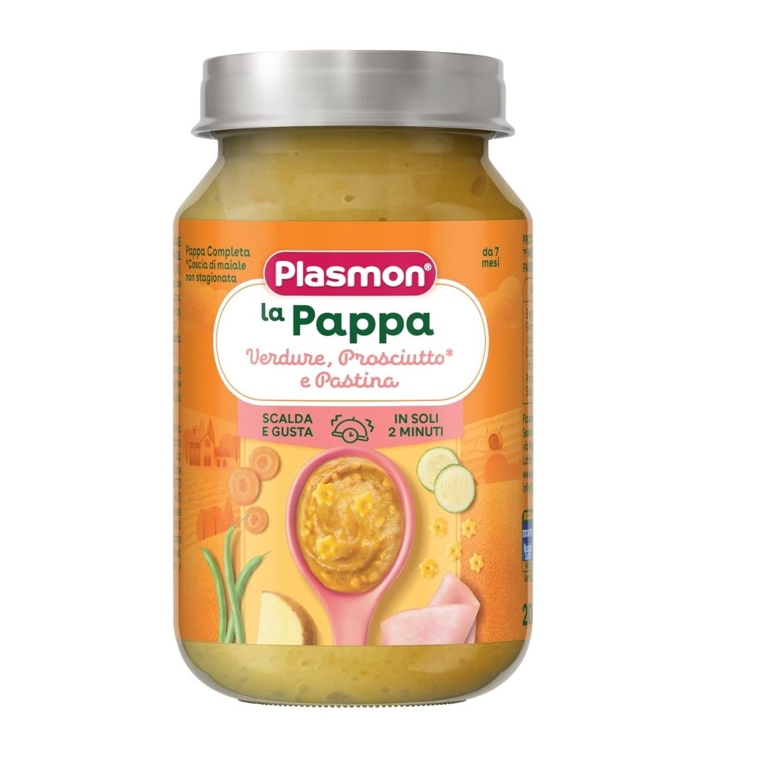 Plasmon Пюре от зеленчуци, бебешка паста и свинско месо 7+ месеца x200 ...