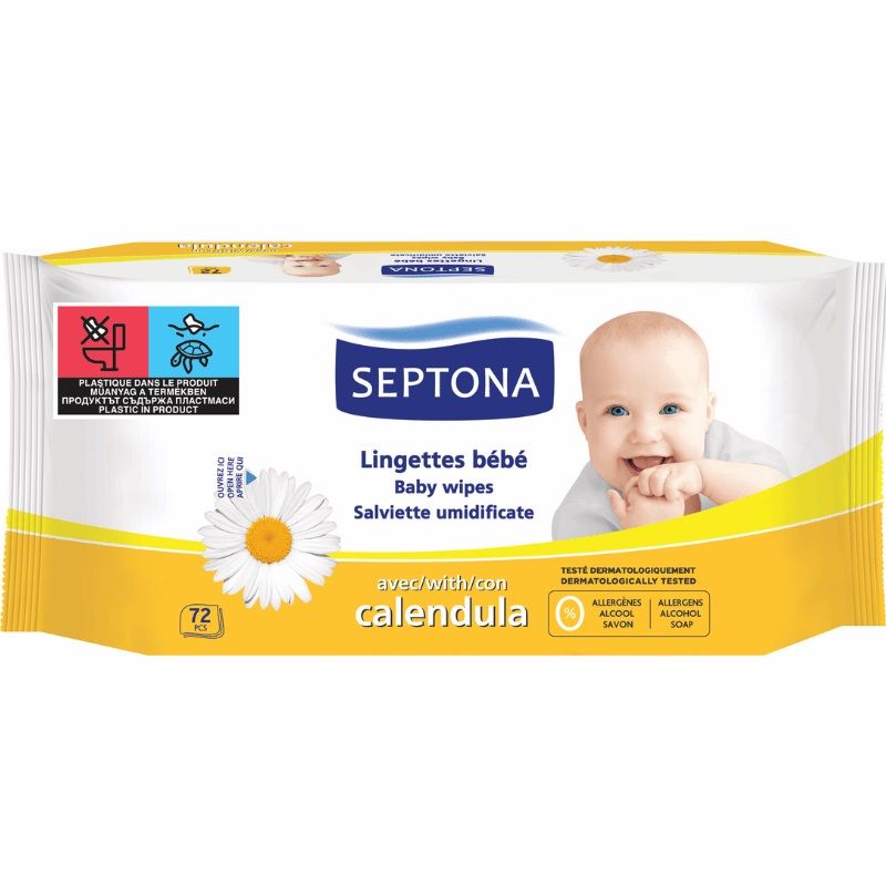 Septona Calendula Бебешки влажни кърпички с невен x72 броя