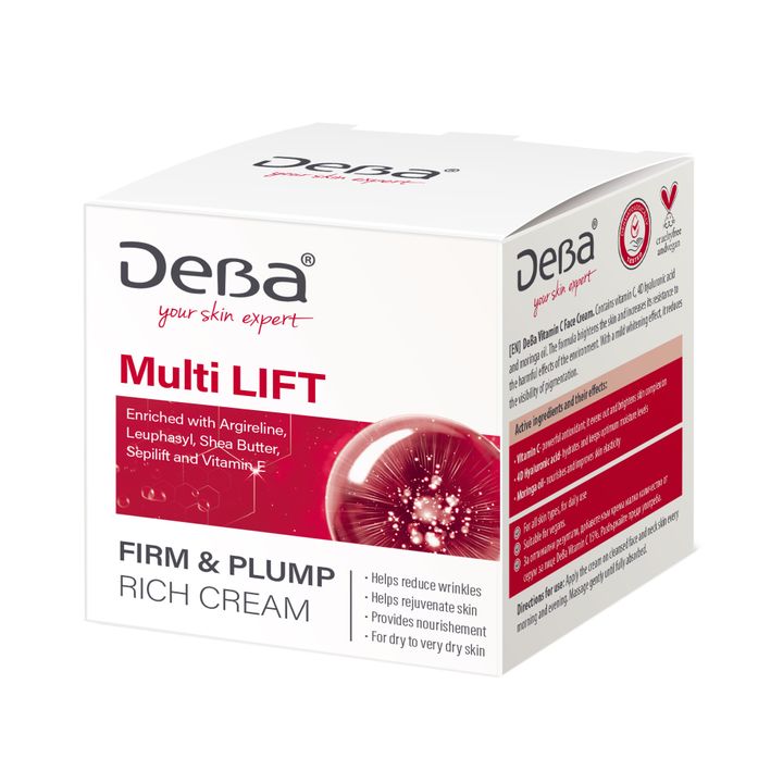 DeBa Multi Lift Firm & Plump Подмладяващ крем за лице за суха кожа x50 мл