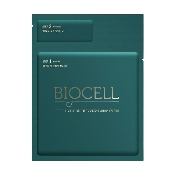 Biocell 2в1 Маска за лице с ретинол и витамин C х1 броя Valentis