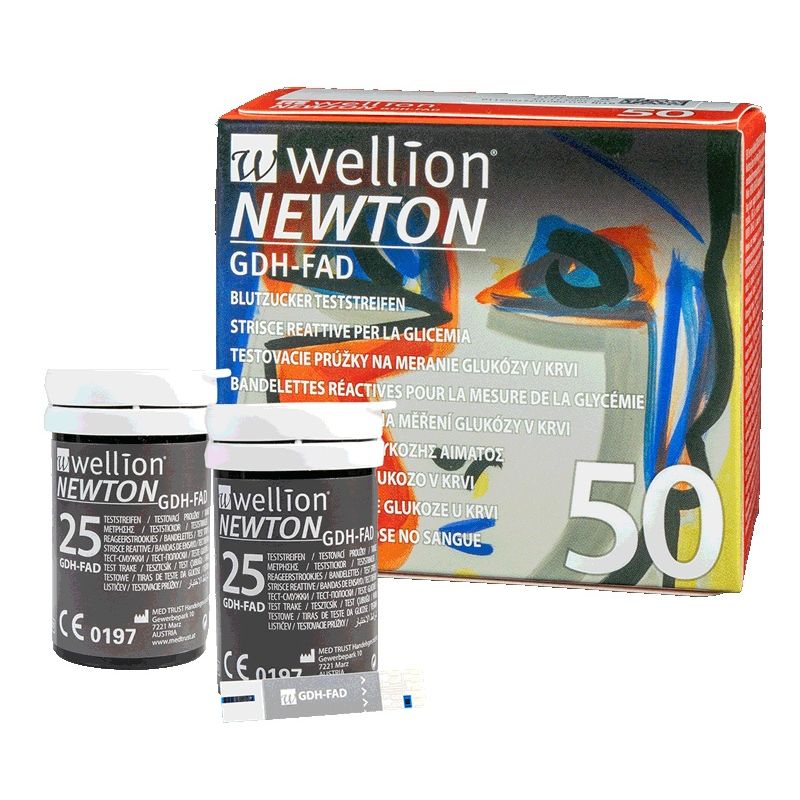 Wellion Newton Тест-лентите за измерване на кръвна захар х50 броя