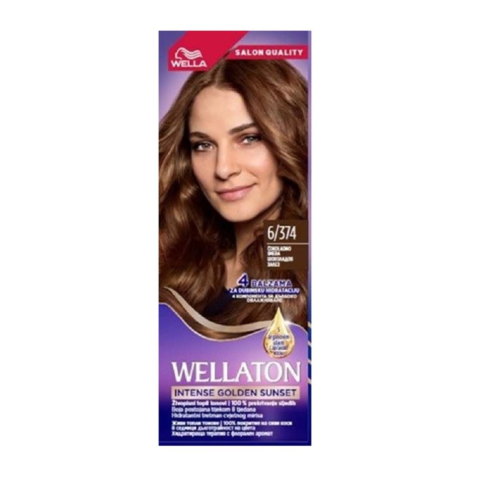 Wellaton Трайна боя за коса за наситен цвят, 6/374 Шоколадов залез