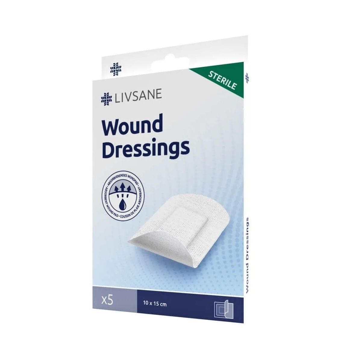 Livsane Стерилен пластир превръзка за рани 10х15 см х5 броя